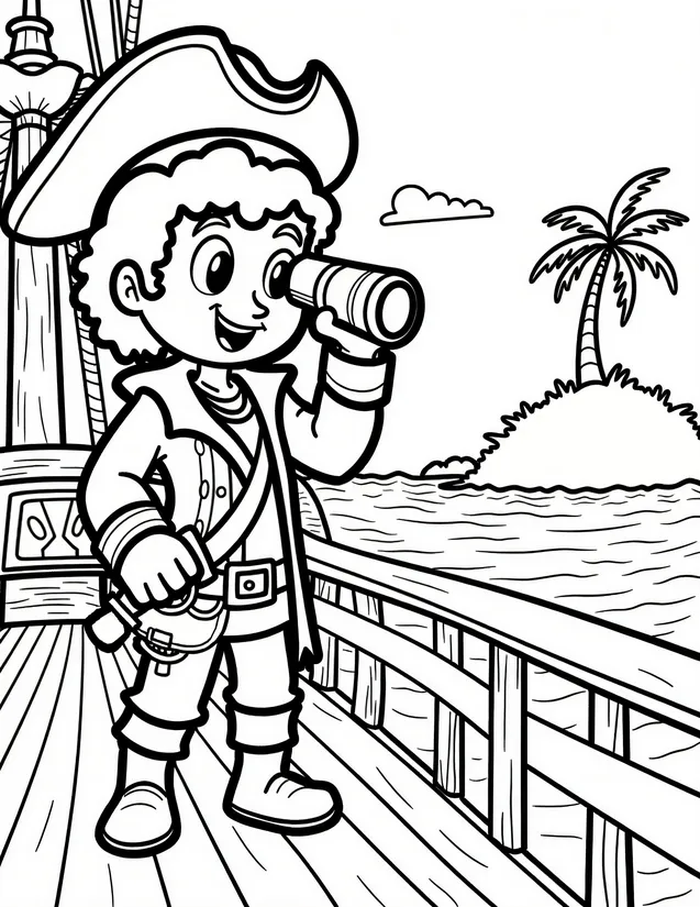 Island Ahoy! | Free Coloring Page | Color It Daily