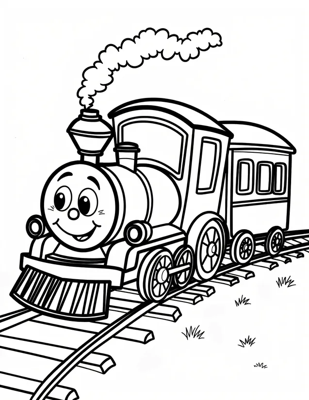 The Friendly Train Ride | Free Coloring Page | Color It Daily