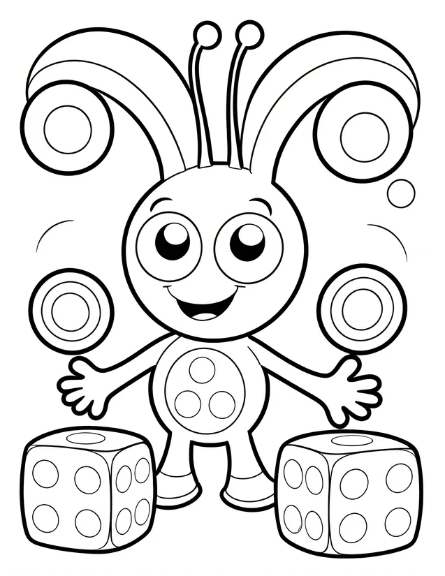 Alien, Blocks, Toys, Playful, Cute | Free Coloring Page | Color It Daily